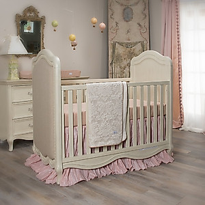 Crib Bedding Maddie Set by Glenna Jean | Baby Girl Nursery + Hand Crafted with Premium Quality Fabrics | Includes Quilt, Sheet and Bed Skirt with Pink and Ivory Accents