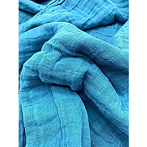 Cute New York Premium Cotton Muslin Swaddle Blankets for New Born Boys Girls (Lake)