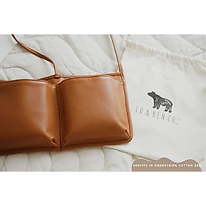 Lu & Ken Baby Nursery Crib Organizer - Vegan Leather Hanging Diaper Organizer for Crib - 13.5 x 7.5 Inch Nursery Storage Bedside Crib – Water and Stain Resistant