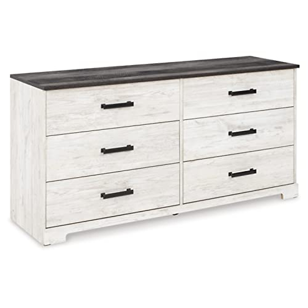 Signature Design by Ashley Shawburn 6 Drawer Dresser, Whitewash & Gray