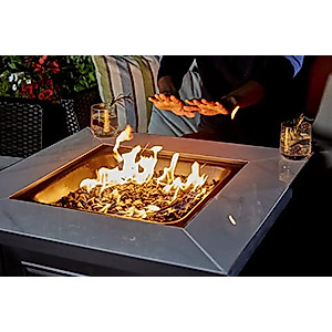 Endless Summer, The Bristol, Square 30" Outdoor Propane Fire Pit, Includes Black Fire Glass, Table Insert, & Protective Cover
