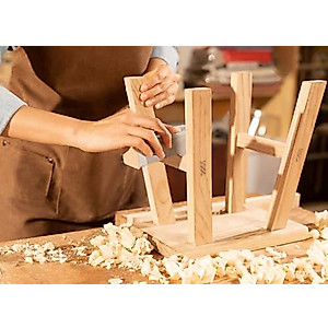 ANQILEE Handmade Solid Wood Stool Milking Stool 10" Height Wooden Step Stool Simple Wooden Viking Stool (12" Long 6" Wide)