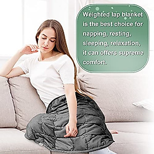Weighted Lap Blanket, Weighted Lap pad 7lbs(33”x29'') for Adult Portable, Soft Material with Premium Glass Beads for Traveling, Sleeping Relax (Black)