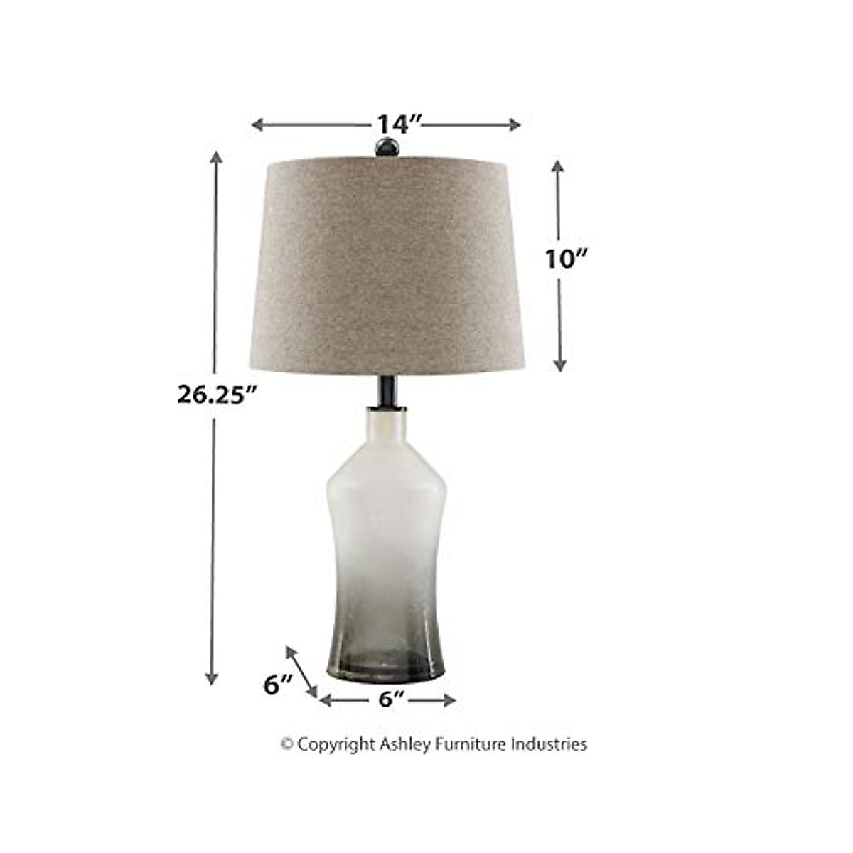 Signature Design by Ashley - Nollie Glass Table Lamps - Cloudy Bases - Set of 2 - Gray