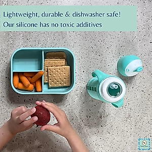 Tabor Place Glass Sippy Cup for Toddlers - The Luca | Spill-proof | Silicone Straw | Indigo Purple | 8 oz | Liquids Never Touch Plastic | Removable Handles