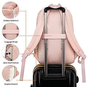 Breold Laptop Backpacks for Teens Girls 15.6 inch for School, Women Backpack Teacher Daypack for Travel Business, College Bookbag Schoolbag Professional