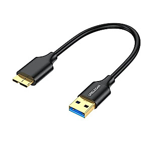 USB 3.0 to Micro B Cable 1 Feet, USB Type A to Micro B Cord Male to Male with Gold-Plated Connector Compatible with Hard Drive, Samsung Galaxy S5, Note 3, Camera and More