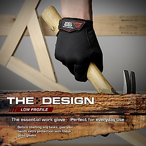 Glove Station Tactical Gloves for Men, Essential Series Covert Black, 2XL (1 Pack) - Dexterity Work Gloves, Mechanic Tactical Work Gloves, Heavy-Duty Protection for Utility & Outdoor Tasks