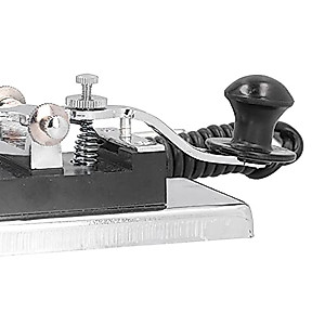 BTER Morse Code Key, Short Wave Radio Morse Code Cw Telegraph Hand Heavy Duty Key, Stainless Steel Morse Code Trainer for Physical Experimental Teaching, Morse Code Communication