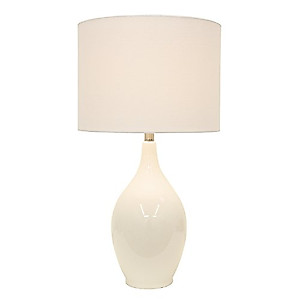 Decor Therapy TL15460 Annabelle Ceramic Table Lamp, High Gloss White