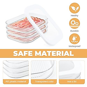 PUXING Deli Meat Container for Fridge Bacon Lunch Meat Container for Refrigerator Airtight Lunch Meat Storage Boxes Meal Prep Containers Stackable Food Storage Boxes with Lid/Food Clip(SIZE:18.06oz)