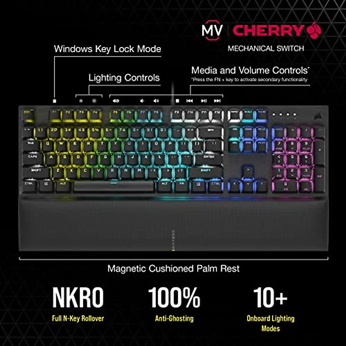 Corsair K60 RGB Pro SE Mechanical Gaming Keyboard - CHERRY Mechanical Keyswitches - Durable Aluminum Frame - Customizable Per-Key RGB Backlighting (Renewed)