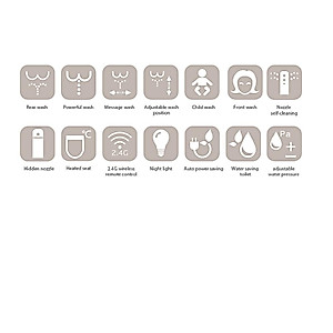 Cascada Premium Elongated White Smart Bidet Toilet Seat with Remote Control, Heated Seat, Warm Air Dryer, and Customizable Wash Settings