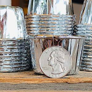 Silver Foil MINI Candy Nut Cups - Mini Baking Liners - Silver 50 Pack