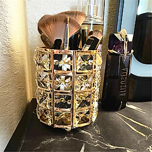 LUGUNU Makeup Brush Holder Organizer Crystal Vanity Decor Bling Personalized Comb Brushes Pen Storage Box Container (Crystal Pot)