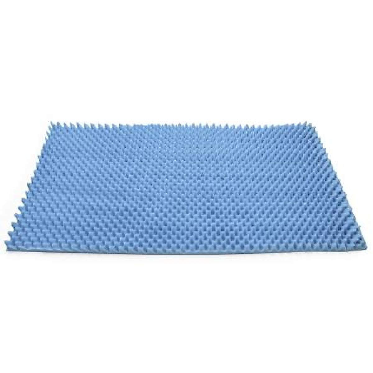 McKesson Mattress Topper Overlay, Convoluted Foam, Blue, 72 in L x 33 in x 2 in (L x W x H), 1 Count