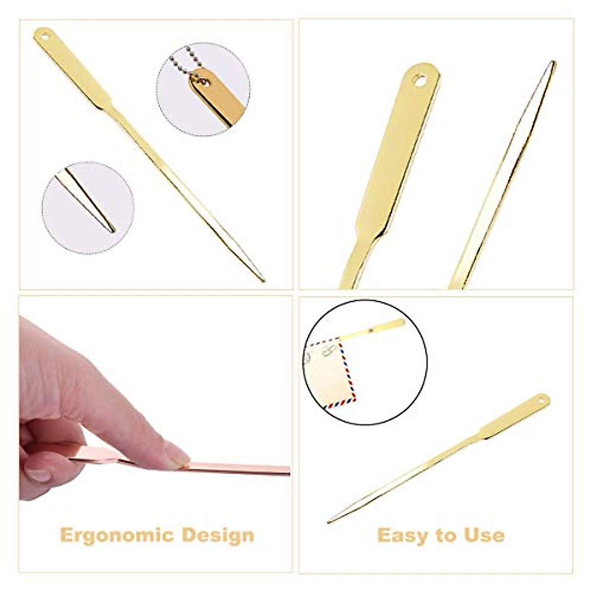 Gold Scissors and Letter Opener Set - Scissors and 2 Letter Openers, Luxury Set of Gold Office Supplies & Desk Accessories