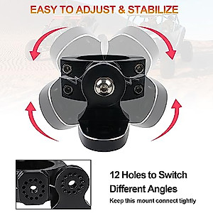 UTV Flag Mount- StarknightMT Adjustable Heavy Duty UTV Whip Mount for 1.75"-2" Roll Bar Compatible with Polaris RZR 1000 XP 900 Pro Can-Am Maverick x3 Pioneer 1000 Talon 1PC