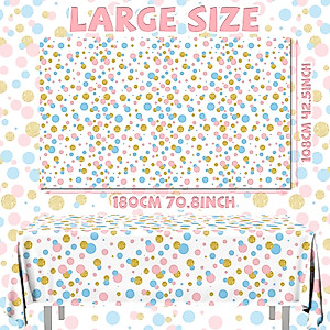 Dydamud Gender Reveal Decorations Disposable Tablecloth, 3Pcs Gender Reveal Table Cloths Baby Shower Table Cover for Boy or Girl Gender Reveal Party Decorations Supplies