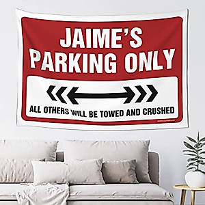 Man Cave Rules Jaime'S Parking Only Tapestry Space Decor Vintage Decor (Size : 75X100CM)