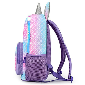 mibasies Kids Unicorn Backpack for Girls Rainbow School Bag (Rainbow Glitter)