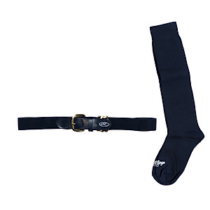 Rawlings Belt & Socks Combo | Baseball/Softball | Navy Blue | Medium