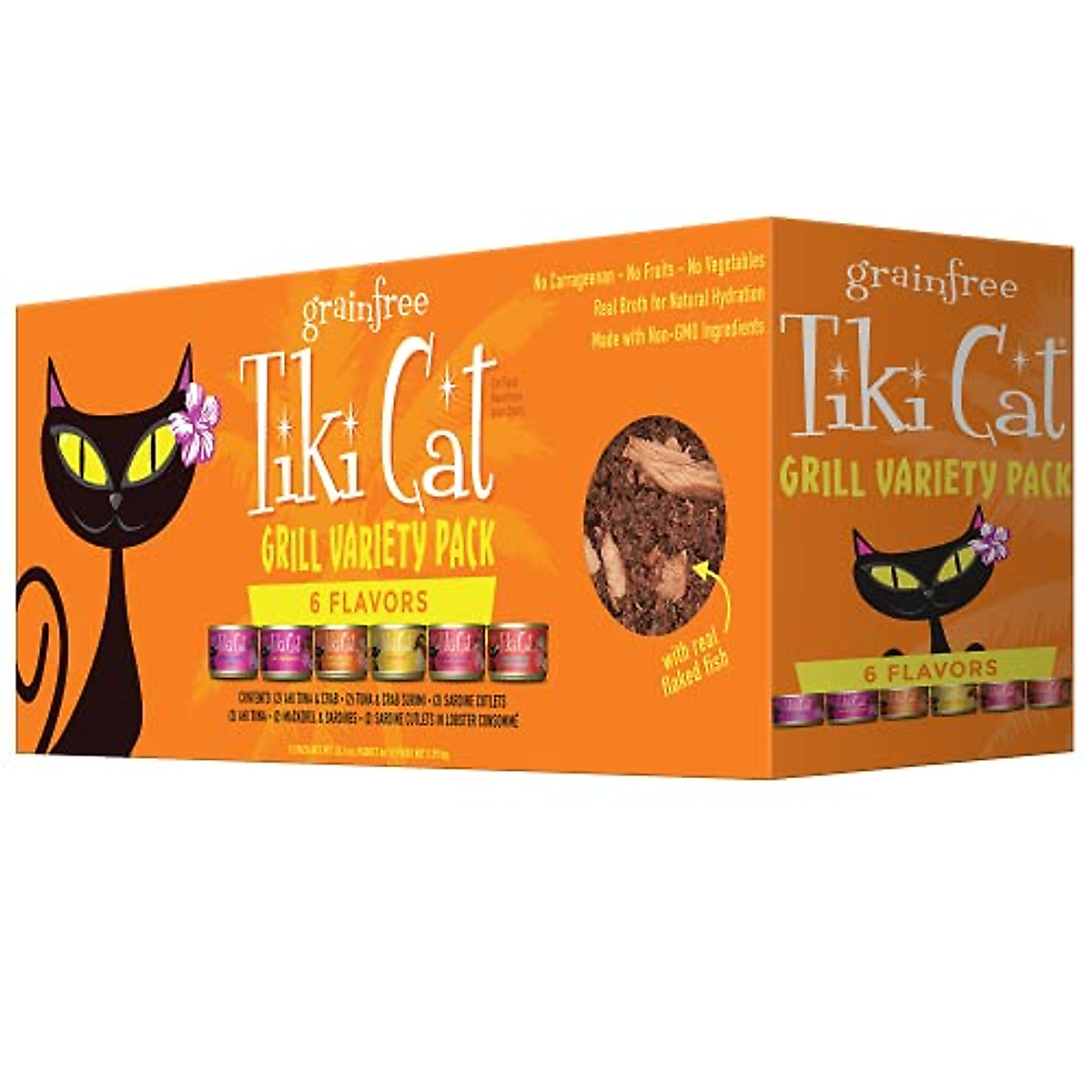 Tiki Cat Grill, Tuna & Crab Surimi, High-Protein and 100% Non-GMO Ingredients, Wet Whole Foods Cat Food for All Life Stages, 2.8 oz. Cans (Case of 12)
