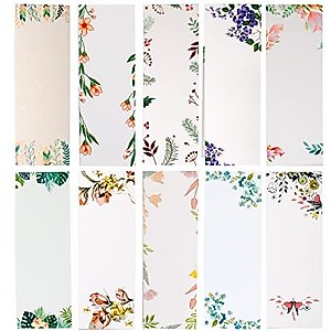 30 PCS Blank Bookmarks with Different Flower Printing for Book Lovers Women Adult Craft Kraft Rectangle Card with “Write Poetry for You” Exquisite Blank DIY Cards Flowers Cards 1.88 x 5.51 inches