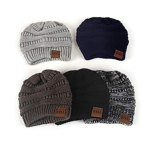 DYKL Packs Kids Baby Winter Warm Knit Hats for Boys Girls Soft Infant Baby Toddler Beanies for Boys Girls