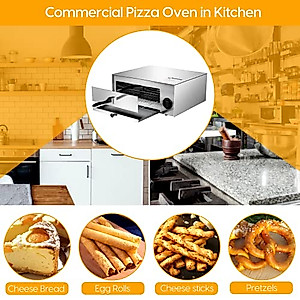 SIMOE Electric Pizza Oven, Indoor Pizza Maker up to 12", Stainless Steel Pizza Baker with Handle & Removable Tray, Pizza Baking Oven for Home with 30mins Timer