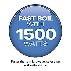 Hamilton Beach Glass Electric Tea Kettle, Water Boiler & Heater, 1 L, Cordless, LED Indicator, Auto-Shutoff & Boil-Dry Protection (40930), Clear