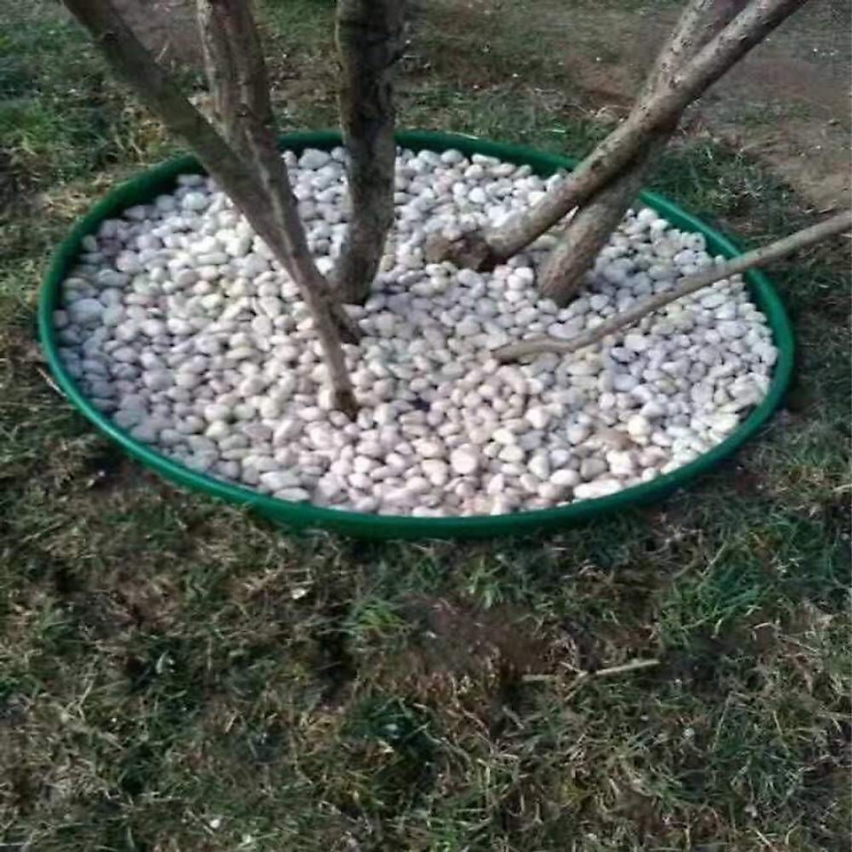 Wgwioo Plastic Lawn Edging Coil Roll, Landscape Terrace Board, Stones Fences Paths Gravel Grass Barrier,Green,10cm x 2m