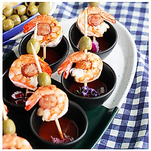 roro Handmade Matte Black Ceramic Conical Sauce Bowls - 3 Ounce, Set of 4, Elegant Artisan Crafted Dishes for Dips, Spices, and Condiments, Lead-Free and Cadmium-Free