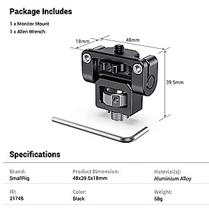 SMALLRIG Monitor Mount EVF Holder Support with Locating Pins for ARRI Standard - 2174