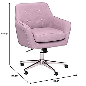 Serta Ashland Ergonomic Home Office Chair with Memory Foam Cushioning Chrome-Finished Stainless Steel Base, 360-Degree Mobility, Lilac