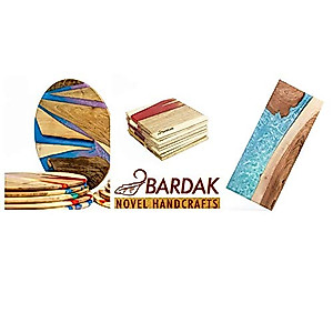 BARDAK Large Luxury Wooden Cheese Board, Charcuterie Platter & Serving Tray, Handmade Wine & Cheese Board Gift, Housewarming Gifts for Couples, Unique Wood Epoxy River Board