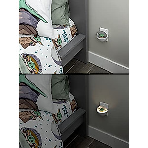 STAR WARS LED Night Light, Baby Yoda Floating Carrier, Plug-in, Dusk-to-Dawn Sensor, The Mandalorian, Grogu, UL-Certified, Cute Nightlight for Kids, Bedroom, Bathroom, Hallway, Game Room, 53234