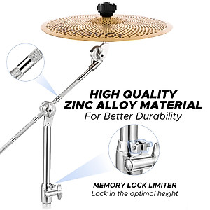 Starfavor Boom Cymbal Stand Single Braced with Non-Slip Rubber Feet and Memory Lock Limiter, Adjustable Height 22"-49" (ST 700)