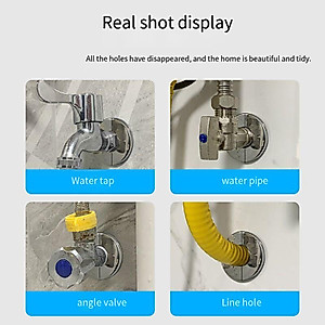 Stainless Steel Round Escutcheon Plate, Faucet Escutcheons Split Flange Plumbing Cover Plates for Kitchen, Bathroom, and Balcony Pipes 4（Hole Width 22mm）