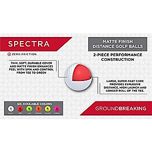 Zero Friction Spectra Dozen Golf Balls, Neon Lime