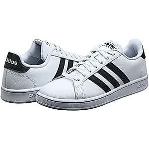 adidas men's Grand Court Sneaker, White/Black/White, 11.5 US