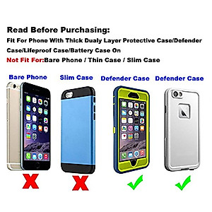 Yuzihan Fit for iPhone 13 Mini 12 Mini iPhone SE 2020 4.7 Inch iPhone 7 6S 6 8 Belt Holster Pouch Premium Leather Fit with Thick Defender Case/Protective Case/Hybrid Armor Case/Battery Case On