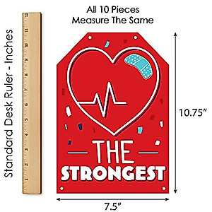 Big Dot of Happiness Happy Heartiversary - Hanging Vertical Paper Door Banners - CHD Awareness Wall Decoration Kit - Indoor Door Decor