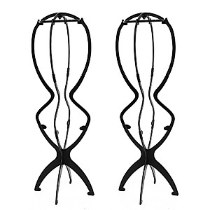PIESOYRI Tall Wig Stands, High Wig Holders for Long Wigs, 19.7", Portable Collapsible Wig Stands for Storage, Display (2 Count-Pack)