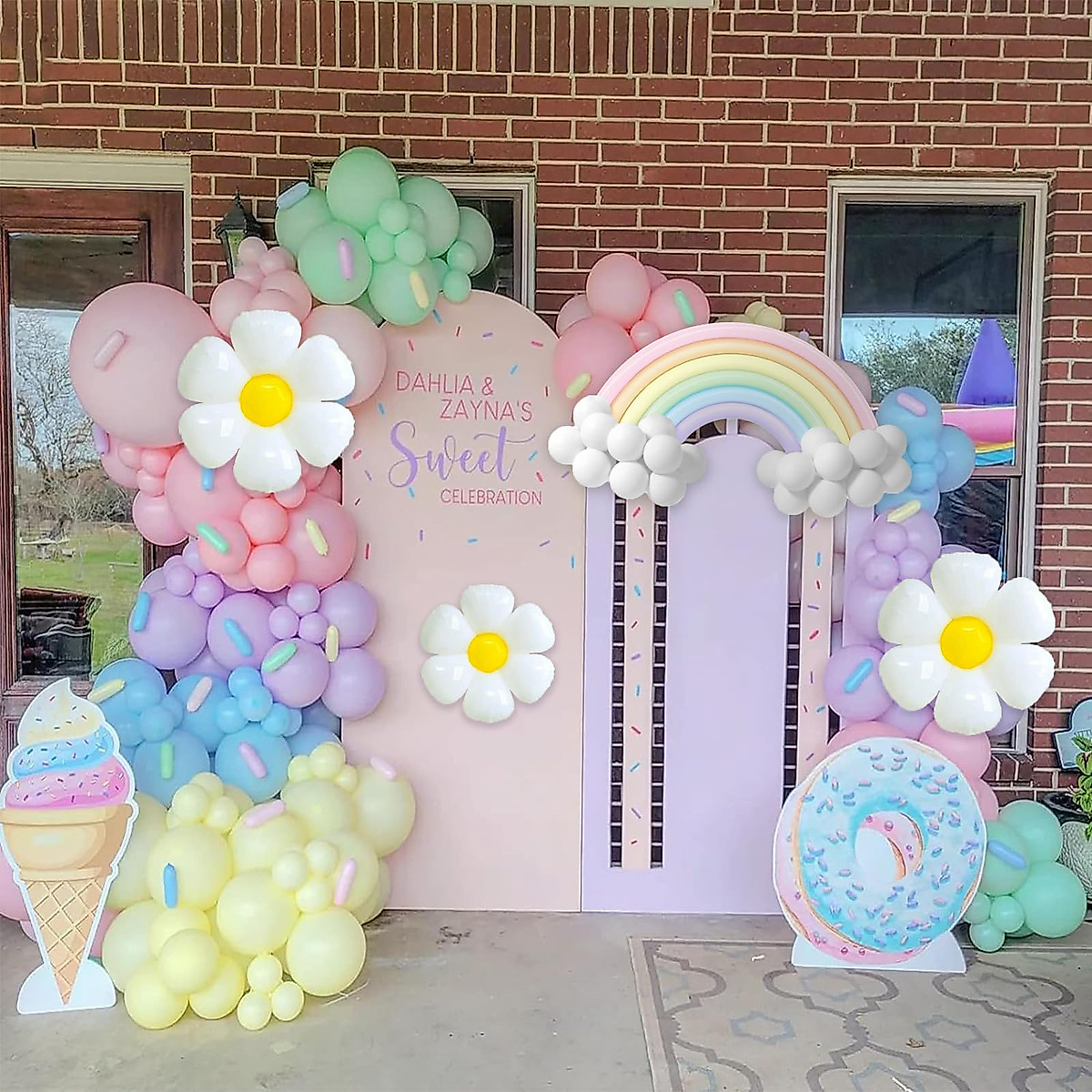 Pastel Balloon Arch Kit Pastel Party Decorations With Daisy Balloons,Pastel Balloons And Pastel Long Balloons Rainbow Balloons Arch Kit Baby Shower Balloon Arch For Birthday Gender Reveal Decoration
