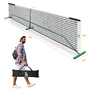 KL KLB SPORT Portable Pickleball Net System Regulation Size Net Set 22FT for Indoor and Outdoor, Designed for All Weather Conditions with Steady Metal Frame, Strong PE Net and 600D Carrying Bag