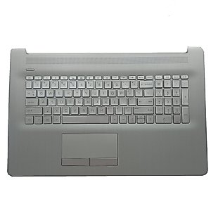 Replacement for HP 17BY 17-by 17CA 17-CA Laptop Upper Case Palmrest Backlit Keyboard Touchpad Assembly Part with ODD L92783-001 6070B1308113 Top Cover Sliver 2020 Year