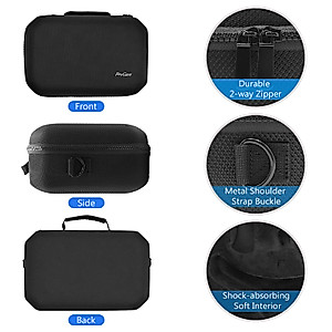 ProCase Hard Travel Case Compatible for Meta Oculus Quest 2 VR Gaming Headset, Shockproof Carrying Bag with Shoulder Strap for Controllers Accessories Storage, Also Fits Elite Strap -Black