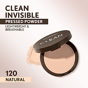 Covergirl Clean Invisible Pressed Powder, Lightweight, Breathable, Vegan Formula, Creamy Natural 120, 0.38oz
