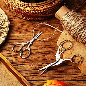 3 Pieces Stork Scissors Stainless Steel Crane Design Sewing Scissors Embroidery Scissors Tailor Scissors Dressmaker Shears for Embroidery, Paper Cutting, Sewing and Daily Activities (Gold)